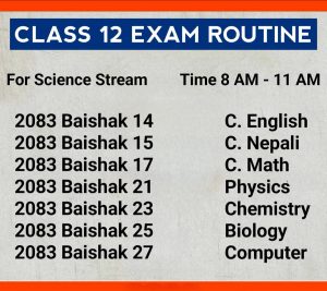 NEB Class 12 Exam Routine 2083 |Grade 12 Exam Schedule 2083